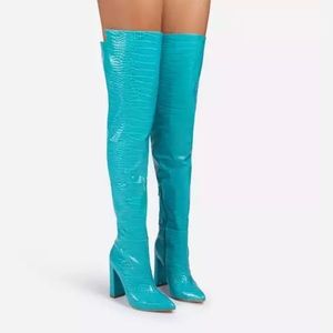 Shoes | Dramatic Croc Over The Knee Boot | Poshmark